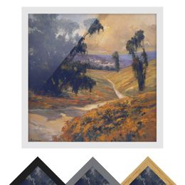 Bilderwelten Bild mit Rahmen Natur orange Landhaus inkl. Rahmung - Landschaft am Nachmittag II - Landschaft Wohnzimmer Schlafzimmer