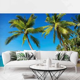 Bilderwelten Fototapete Strand Tropisch Wandtapete blau - Beach of Thailand - Palme Wohnzimmer Schlafzimmer