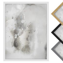 Bilderwelten Bild mit Rahmen originell einzigartig Abstrakt Aquarell - Mystische Objekte III - Deko Wohnzimmer Schlafzimmer