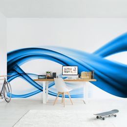 Bilderwelten Fototapete originell Abstrakt Wandtapete einzigartig - Blue Element - Deko Wohnzimmer Schlafzimmer