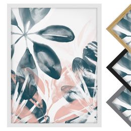 Bilderwelten Bild mit Rahmen - Hochformat Tropisches Orakel petrol I