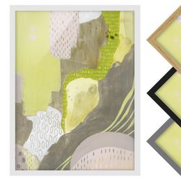 Bilderwelten Bild mit Rahmen originell gelb Abstrakt Aquarell - Sonnenflecken I - Deko Wohnzimmer Schlafzimmer