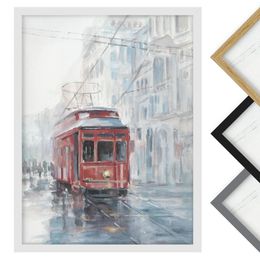 Bilderwelten Bild mit Rahmen - Hochformat Stra&szlig;enbahn-Studie II