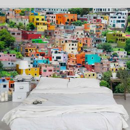 Bilderwelten Fototapete Stadt modern Wandtapete bunt - Farbige H&auml;userfront Guanajuato - Skylines Wohnzimmer Schlafzimmer