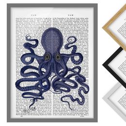 Bilderwelten Bild mit Rahmen - Hochformat Tierlekt&uuml;re - Oktopus