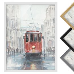Bilderwelten Bild mit Rahmen - Hochformat Stra&szlig;enbahn-Studie I