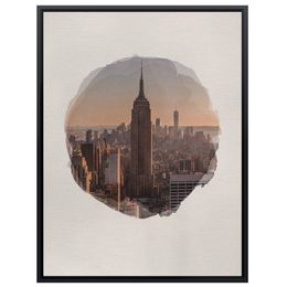 Bilderwelten Leinwandbild - Hochformat Wasserfarben - Blick vom Top of the Rock