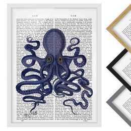 Bilderwelten Bild mit Rahmen - Hochformat Tierlekt&uuml;re - Oktopus