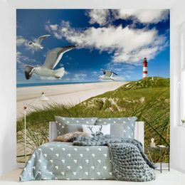 Bilderwelten Tapete - Fototapete Strand - Nordsee Strandtapete - Dune Breeze - D&uuml;nen - Wandtapete Schlafzimmer Wohnzimmer - auch selbstklebend