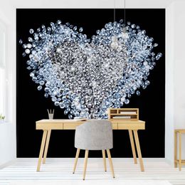 Mustertapete Diamant Herz