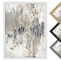 Bilderwelten Bild mit Rahmen originell grau Abstrakt Aquarell - Hommage an Taupe II - Deko Wohnzimmer Schlafzimmer