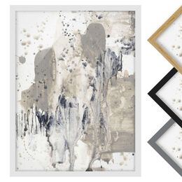 Bilderwelten Bild mit Rahmen originell grau Abstrakt Aquarell - Hommage an Taupe I - Deko Wohnzimmer Schlafzimmer