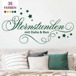 Bilderwelten Wandtattoo Spr&uuml;che modern selbstklebend Wandaufkleber - Wunschtext-Sternstunden mit Sternen - Himmel Wohnzimmer Schlafzimmer