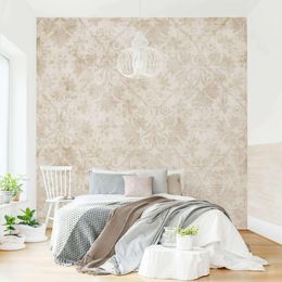 Bilderwelten Bildewelten Barocktapete - Fototapete - Antiker Damast Barock Shabby Vintage Fototapete - Mustertapete Schlafzimmer Wohnzimmer - auch selbstklebend