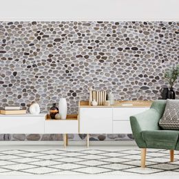 Bilderwelten Fototapete Vliestapete Landhaus 3D-Effekt einzigartig - Andalusische Steinmauer - Beton Wohnzimmer Schlafzimmer