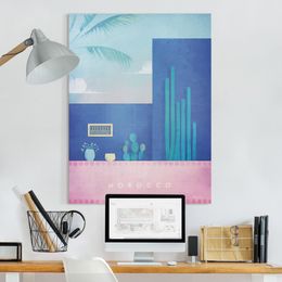 Bilderwelten Leinwandbild Henry Rivers Vintage Kunstdruck Reiseposter - Marokko Leinwanddruck Hochformat - Wandbild modernes Bild auf Leinwand Wohnzimmer
