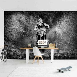Bilderwelten Fototapete Sport Motiv Wandtapete einzigartig - Motocross im Schlamm - Deko Jugendzimmer