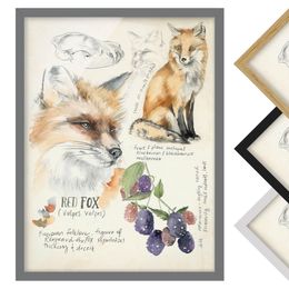 Bilderwelten Bild mit Rahmen - Hochformat Wildnis Journal - Fuchs