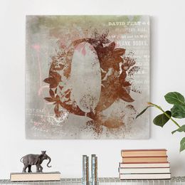 Bilderwelten Leinwandbild Vintage Gold Alphabet Buchstabe Q