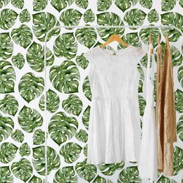 Bilderwelten Fototapete Blumen Tropisch Aquarell einzigartig - Aquarell Monstera Bl&auml;tter - Deko Wohnzimmer Schlafzimmer