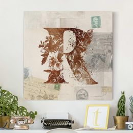 Bilderwelten Leinwandbild Vintage Gold Alphabet Buchstabe R