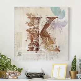 Bilderwelten Leinwandbild Vintage Gold Alphabet Buchstabe K