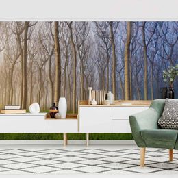 Bilderwelten Fototapete Wald Motiv Wandtapete braun - Morgen im Wald - B&auml;ume Wohnzimmer Schlafzimmer