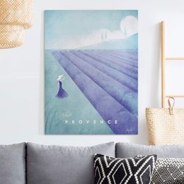 Bilderwelten Leinwandbild Henry Rivers Landschaft Kunstdruck Reiseposter - Provence Leinwanddruck Hochformat Wandbild moderne Bilder auf Leinwand Flur
