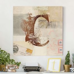 Bilderwelten Leinwandbild Vintage Gold Alphabet Buchstabe C