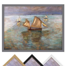 Bilderwelten Bild mit Rahmen - Querformat Claude Monet - Fischerboote