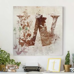 Bilderwelten Leinwandbild Vintage Gold Alphabet Buchstabe W
