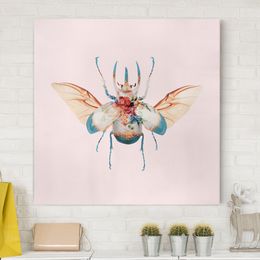 Bilderwelten Leinwandbild Tiere Vintage Kunstdruck pastell - Vintage K&auml;fer - Retro XXL Wohnzimmer Schlafzimmer