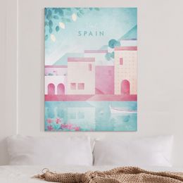 Bilderwelten Leinwandbild Henry Rivers Vintage Kunstdruck Reiseposter - Spanien Leinwanddruck Hochformat - Wandbild modernes Bild auf Leinwand Wohnzimmer