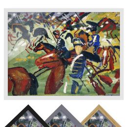 Bilderwelten Bild mit Rahmen originell einzigartig modern inkl. Rahmung - August Macke - Husaren im Aufbruch - Deko Wohnzimmer Schlafzimmer
