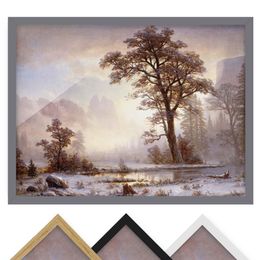 Bilderwelten Bild mit Rahmen - Querformat Albert Bierstadt - Yosemite Valley bei Schneefall