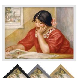 Bilderwelten Bild mit Rahmen - Querformat Auguste Renoir - Leontine beim Lesen
