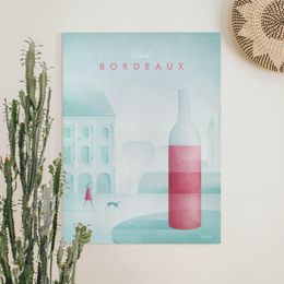Bilderwelten Leinwandbild Henry Rivers K&uuml;che Vintage Kunstdruck Reiseposter - Bordeaux Leinwanddruck Hochformat - Wandbild - moderne K&uuml;chenbilder auf Leinwand