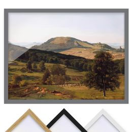 Bilderwelten Bild mit Rahmen - Querformat Albert Bierstadt - Berg und Tal