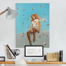 Bilderwelten Leinwandbild Jonas Loose Vintage Pop Art Retro Venus - Leinwanddruck Hochformat - Wandbild S-XXL modernes Bild auf Leinwand Schlafzimmer Wohnzimmer