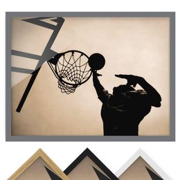 Bilderwelten Bild mit Rahmen - Querformat Basketball