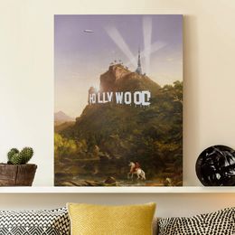 Bilderwelten Leinwandbild Jonas Loose Vintage Pop Art Gem&auml;lde Hollywood - Leinwanddruck Hochformat - Wandbild S-XXL - moderne Bilder auf Leinwand Flur Wohnzimmer