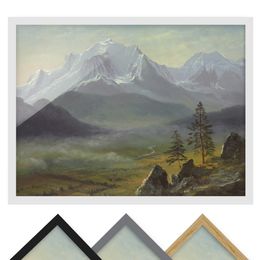 Bilderwelten Bild mit Rahmen Poster FineArt - Kunstdruck Albert Bierstadt - Mont Blanc 3:4 - 4 Rahmen-Farben