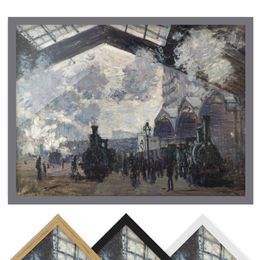 Bilderwelten Bild mit Rahmen - Querformat Claude Monet - Gare Saint Lazare