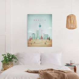 Bilderwelten Leinwandbild Henry Rivers Vintage Kunstdruck Reiseposter - Berlin - Leinwanddruck Hochformat Wandbild S-XXL moderne Bilder auf Leinwand