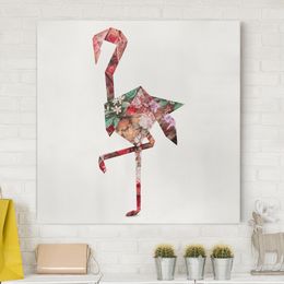 Bilderwelten Leinwandbild Origami Flamingo