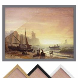 Bilderwelten Bild mit Rahmen - Querformat Albert Bierstadt - Fischereiflotte