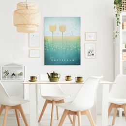 Bilderwelten Leinwandbild Henry Rivers Blumen Tulpen Kunstdruck Reiseposter - Amsterdam - Leinwanddruck Hochformat Wandbild S-XXL moderne Blumenbilder