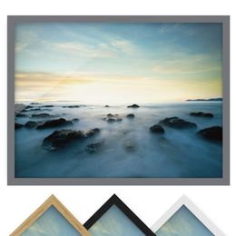 Bilderwelten Bild mit Rahmen - Querformat Sonnenuntergang &uuml;ber dem Ozean