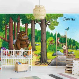 Bilderwelten Fototapete Wald modern Wandtapete einzigartig - Gr&uuml;ffelo - Waldspaziergang - B&auml;ume Kinderzimmer Baby M&auml;dchen Jungen