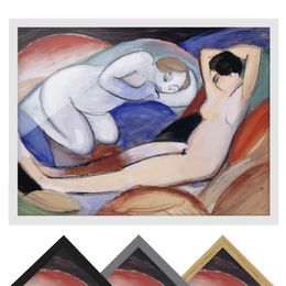 Bilderwelten Bild mit Rahmen originell einzigartig modern inkl. Rahmung - Franz Marc - Zwei Akte - Erotik Wohnzimmer Schlafzimmer